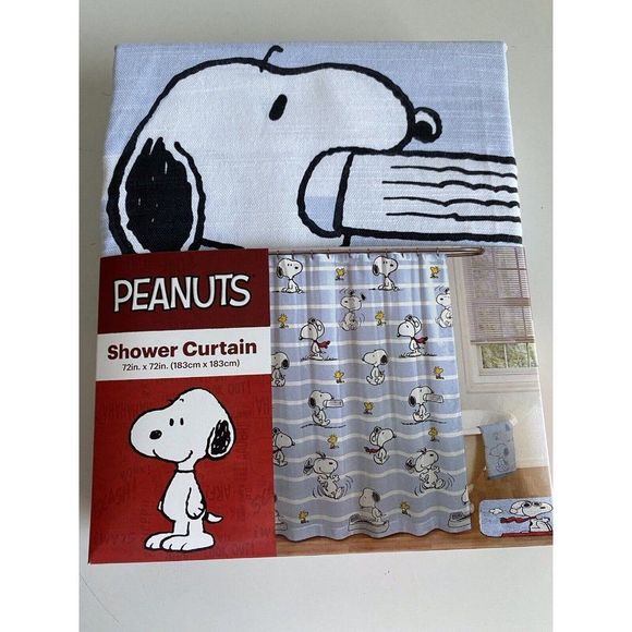 Peanuts | Bath | Peanuts Snoopy Joe Cool Woodstock Fabric Shower Curtain 72 X 72 In New | Poshmark